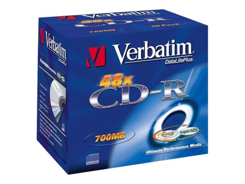Verbatim AZO Crystal 52x CD-R Discs - 10 Pack | Ebuyer.com Verbatim AZO Crystal 52x CD-R Discs - 10 Pack | Ebuyer.com